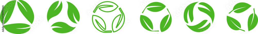 Recycling.Set recycle icons sign.Recycle logo or symbol.Green icons for ...