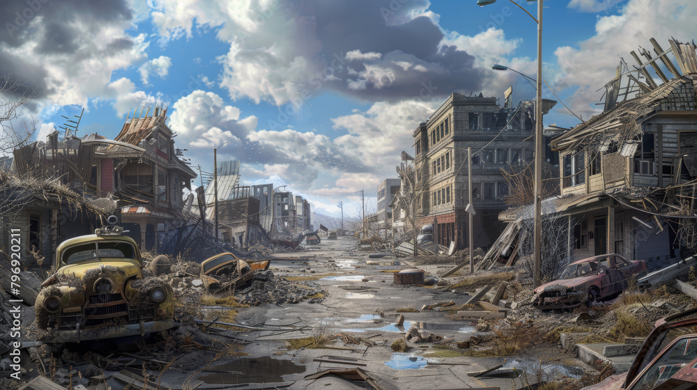 Post-Apocalyptic map with a few clear locations and settlements, like ...