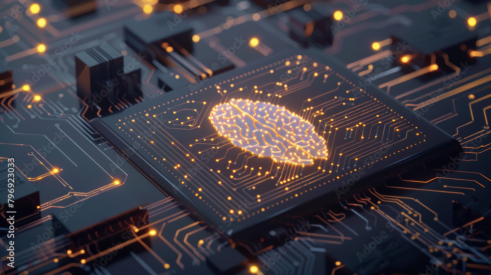 AI Brain Chip touchpad. Artificial Intelligence brain cpu human gpcr ...