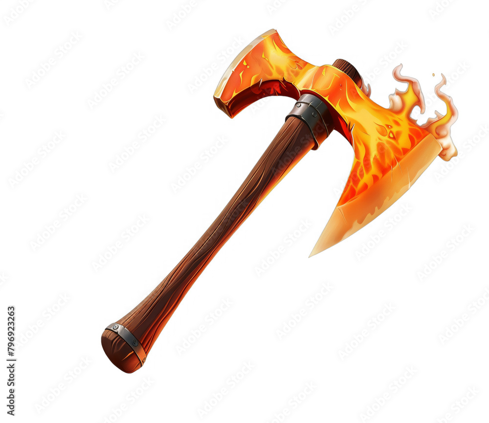 Dynamic 3D Cartoon Illustration: Fire Axe Vector, Isolated on ...