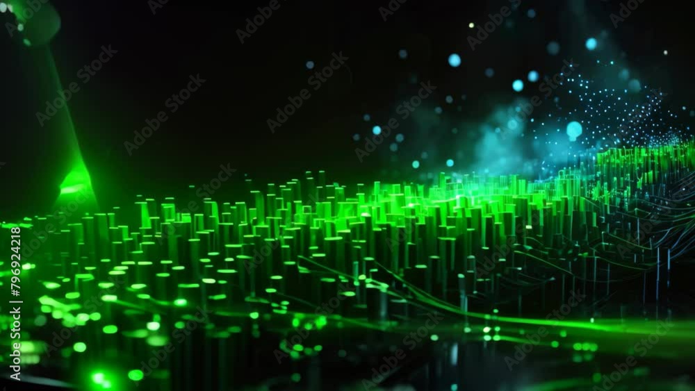 Abstract technology background with binary code. 3D illustration ...