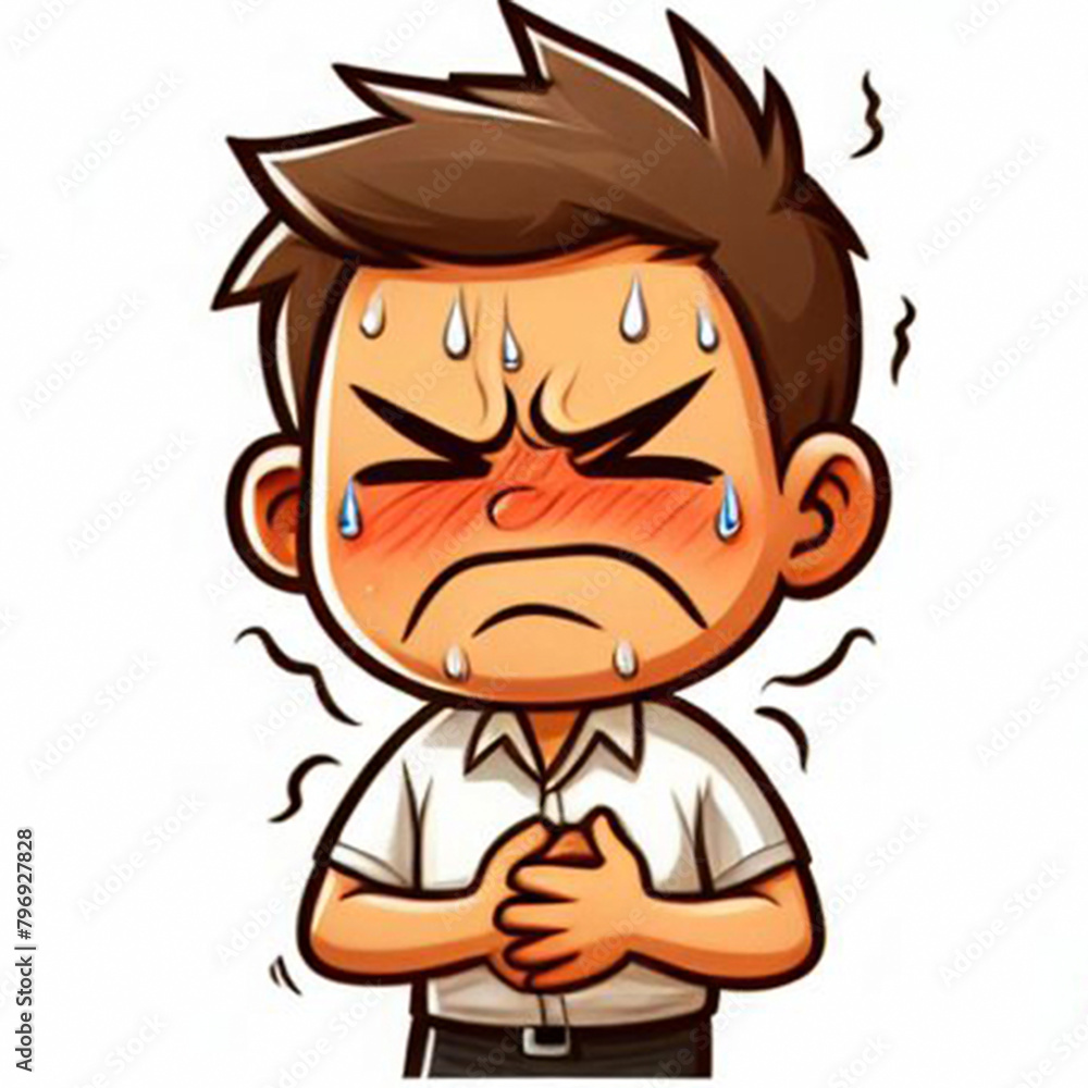 dibujos animados, ilustración, vector, cara, niño, chico, niño ...