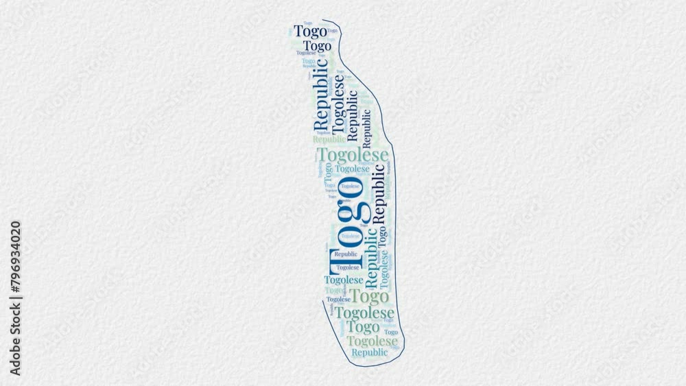 Togo logo animation. Togo boundary word cloud animation. Video of ...