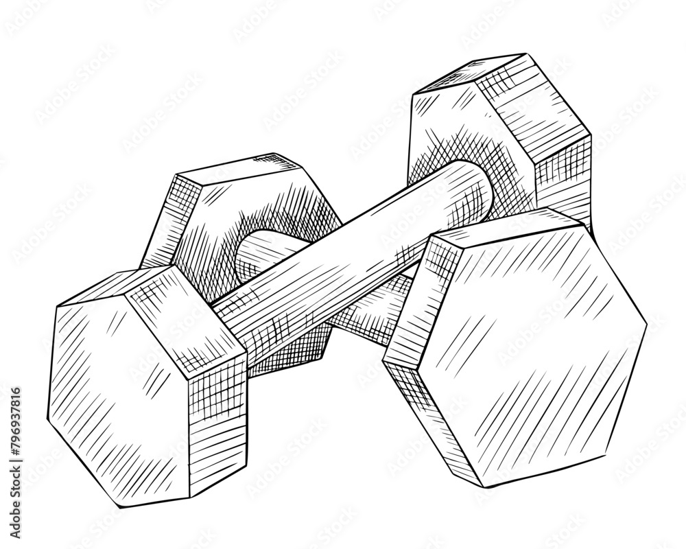 Dumbbells for Fitness. Vector Barbell illustration on isolated ...