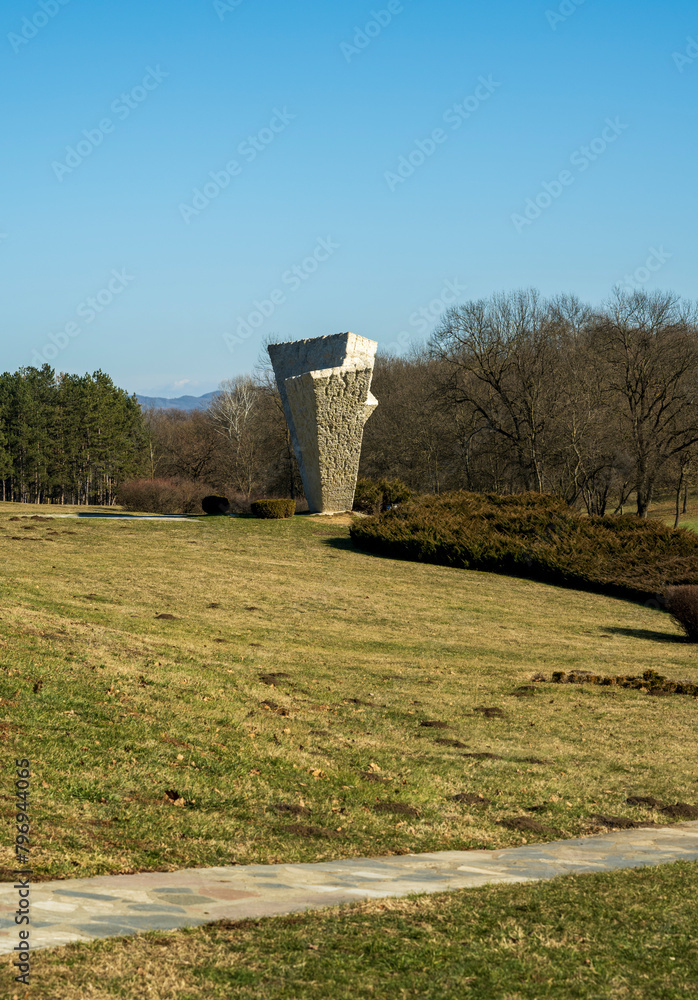 "Broken wing" monument in Sumarice Memorial Park near Kragujevac in ...