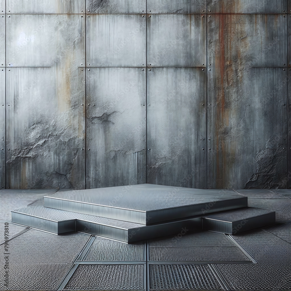 Empty space featuring a modern industrial grunge background with ...