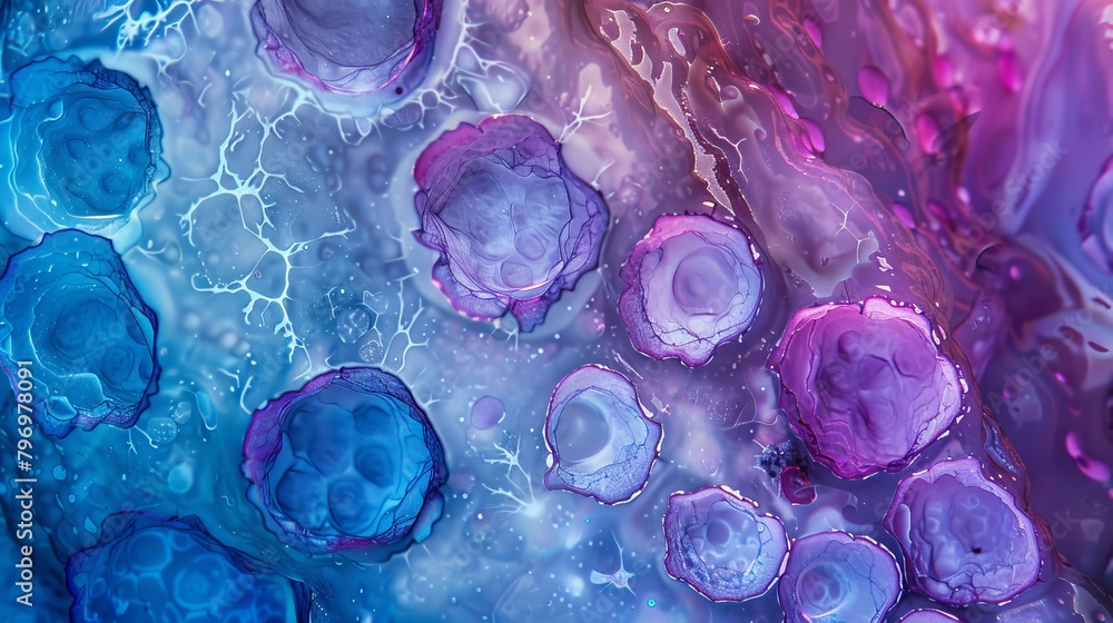 Ovarian follicular cyst, light micrograph, photo under microscope ...