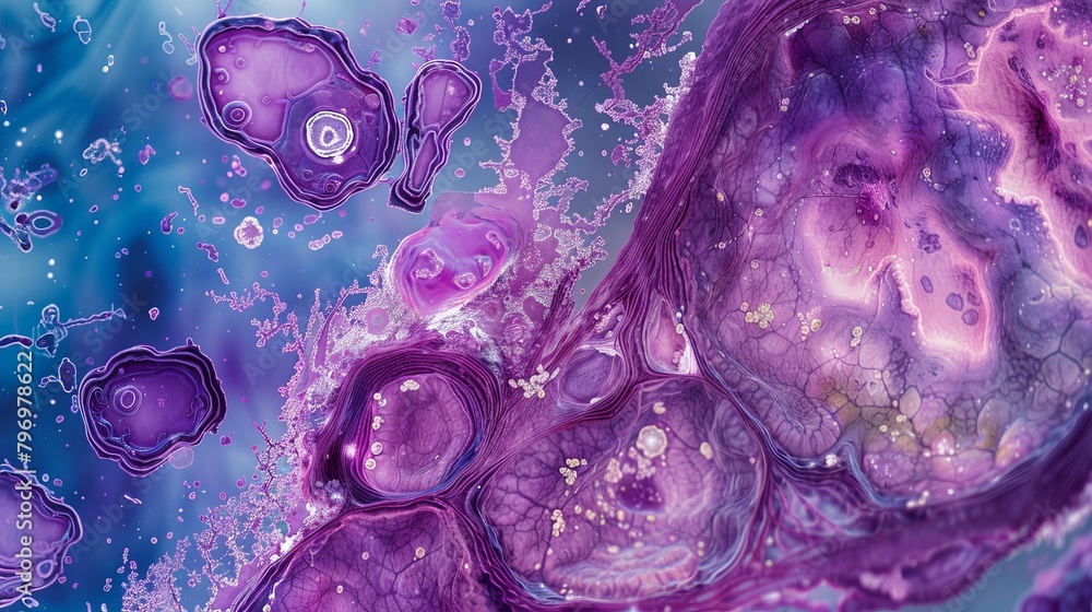 Ovarian follicular cyst, light micrograph, photo under microscope ...
