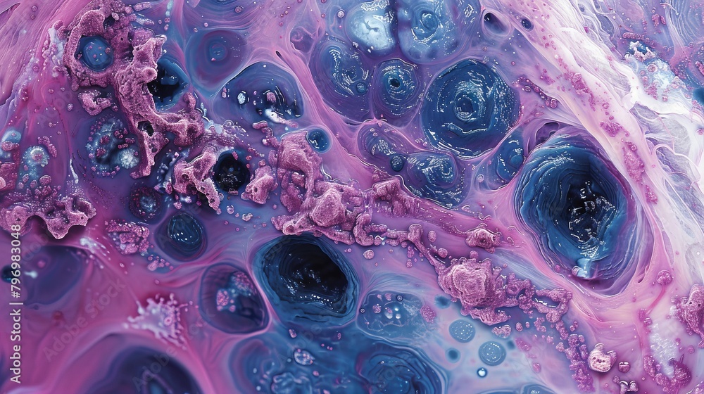 Ovarian follicular cyst, light micrograph, photo under microscope ...