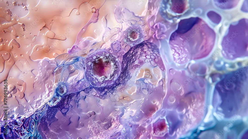 Ovarian follicular cyst, light micrograph, photo under microscope ...
