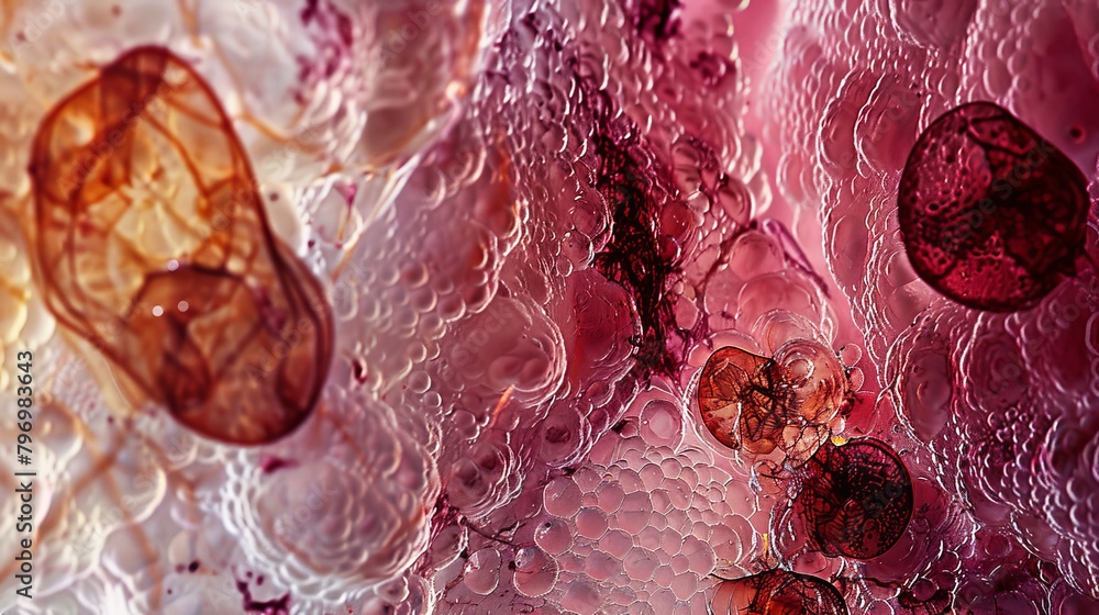 Ovarian follicular cyst, light micrograph, photo under microscope ...