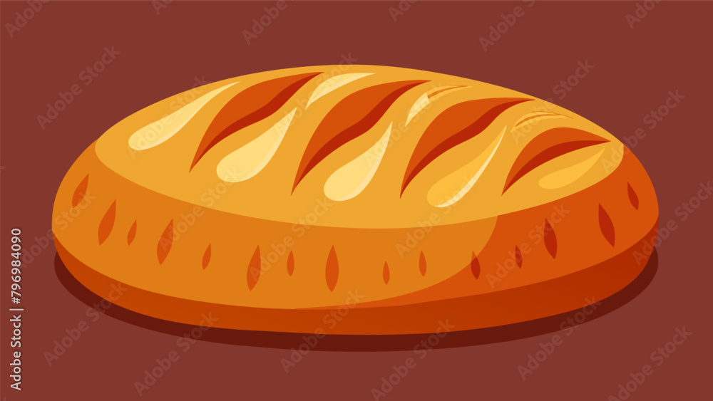 A rustic loaf of bread perfectly scored and baked to a golden brown in ...