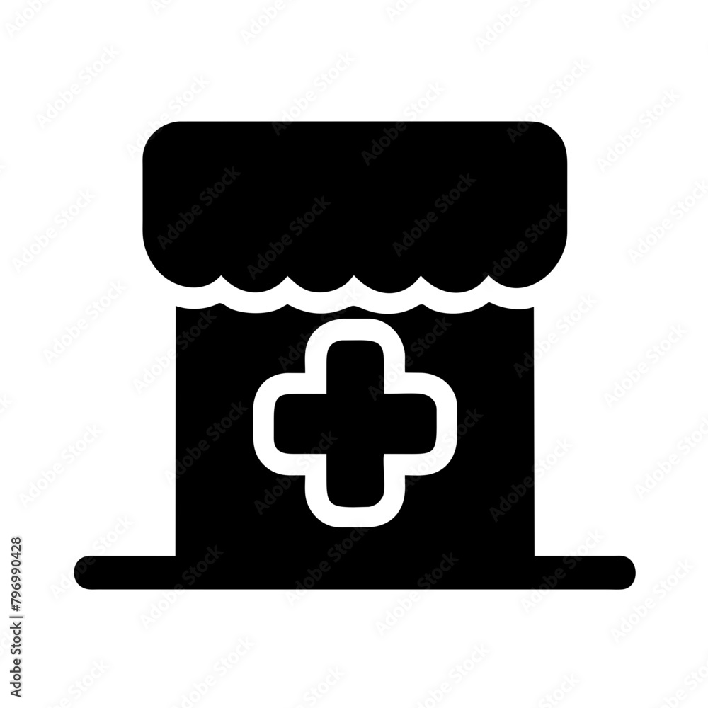 Pharmacy sign icon vector graphics element silhouette medical symbol ...