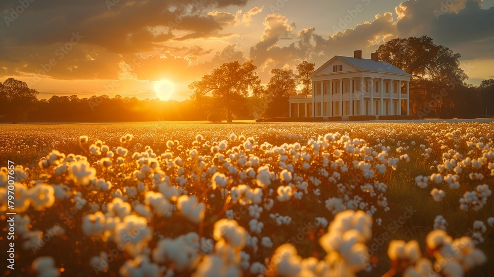 Grand Porches and Columns of a Southern Plantation, generative ai Stock ...
