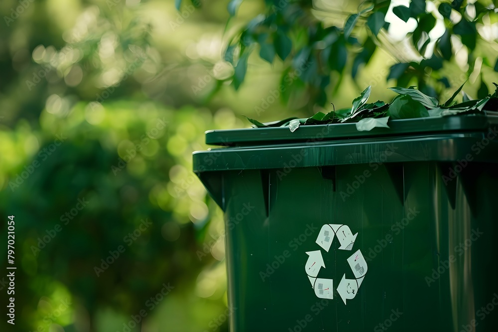 Eco-Friendly Waste Management and Sustainability: Green Recycle Symbol ...