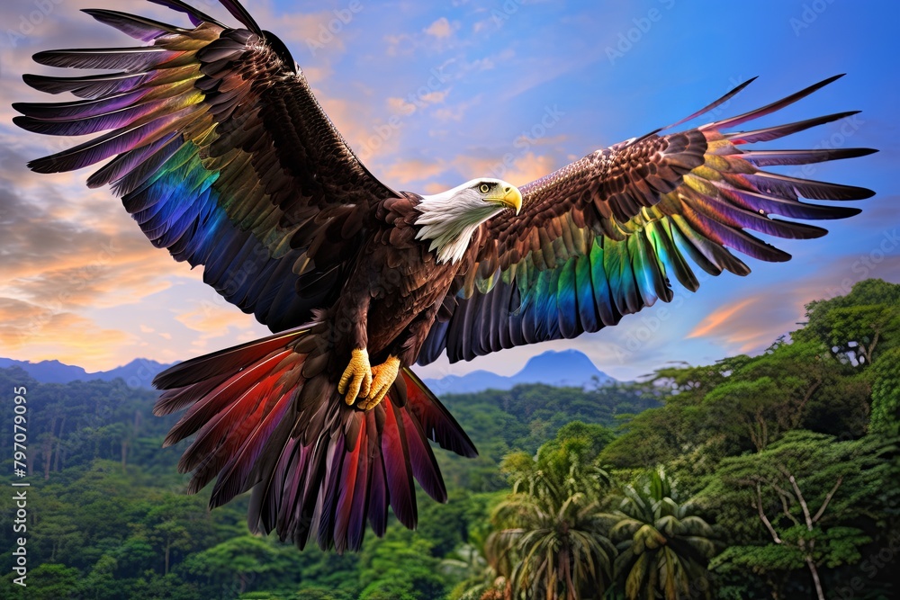 Majestic Eagle Feather Gradients Bird Sanctuary Virtual Tour Background ...