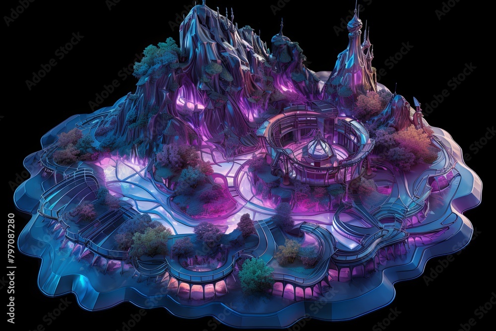Translucent Dragon Scale Gradients Fantasy Realm Theme Park Map ...