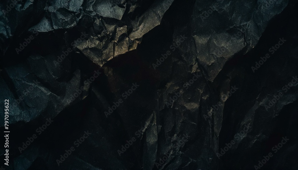 heavy crumpled black paper texture in low light background Stock Photo ...