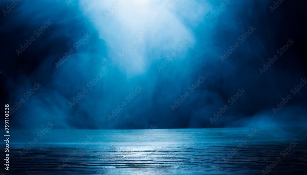 dark blue abstract background in cyclorama style in misty atmosphere ...
