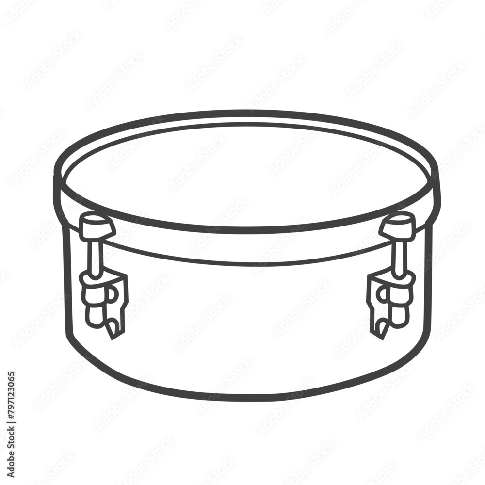 Vector linear icon of a timbale, a percussion instrument similar to a ...