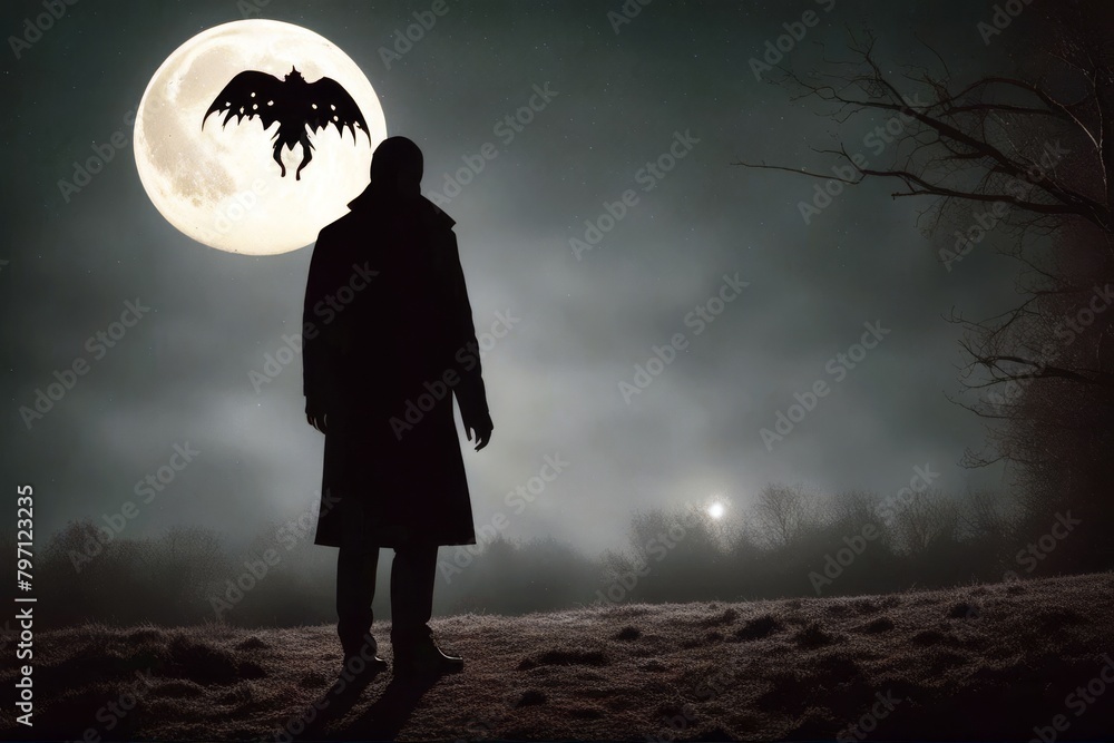 'sky mysterious a edit night figure silhouetted flying mothman grunge ...