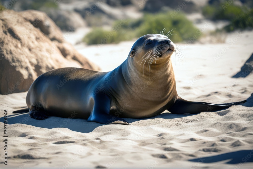 'baja california beautiful sea enjoying shot sun rays seal lion mexico ...