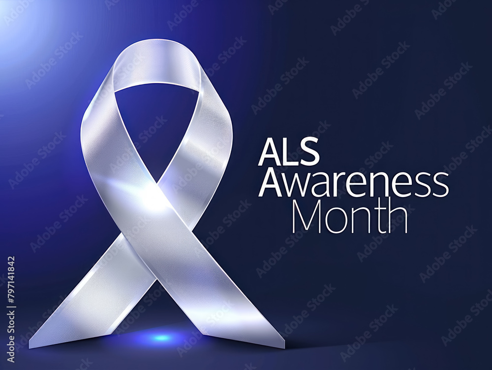 blue als awareness month ribbon, on deep blue background for health ...