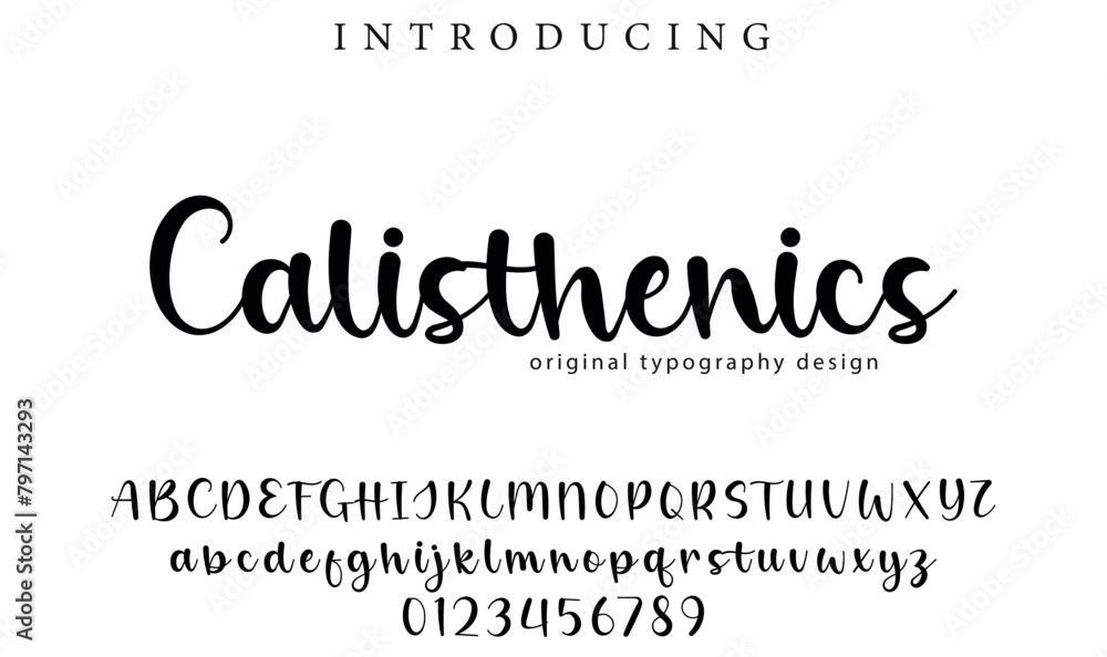 Calisthenics Font Stylish brush painted an uppercase vector letters ...