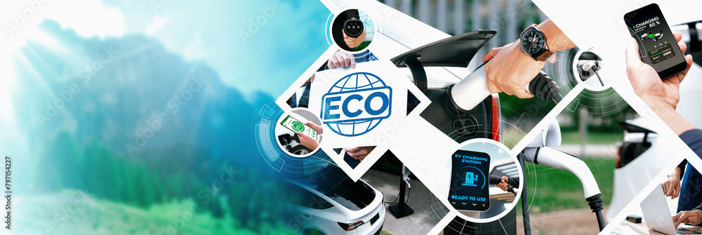 EV electric car vehicle charging and sustainable LCA green energy ...