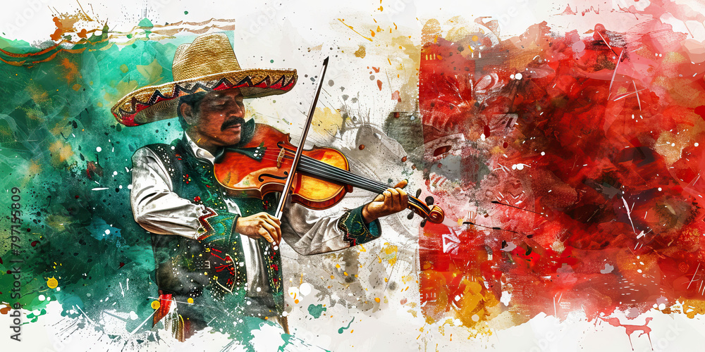 The Mexican Flag with a Mariachi Musician and a Luchador - Visualize ...