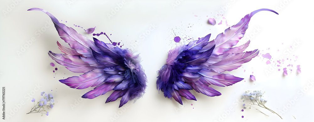 Angel wings, modern, colorful and arty interpretation of angel ...