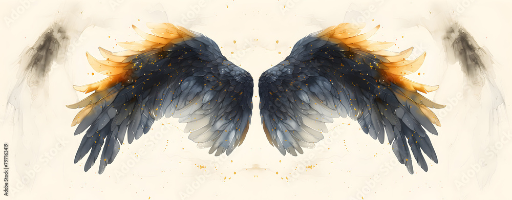 Angel wings, modern, colorful and arty interpretation of angel ...
