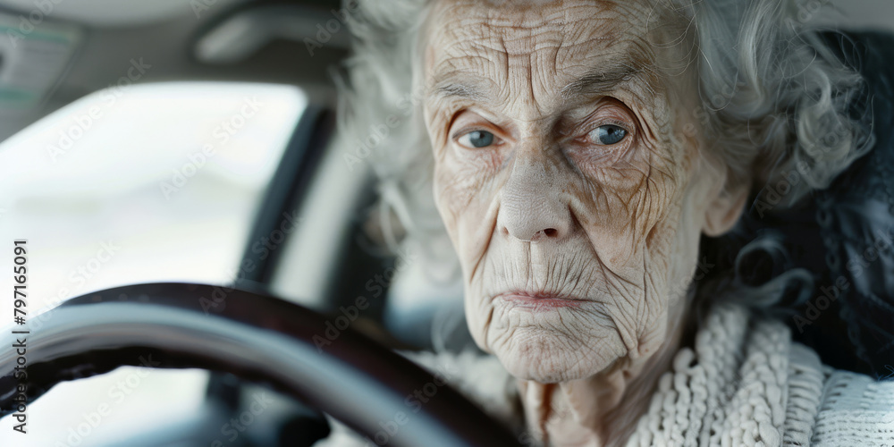 Ugly evil old woman taxi driver. Driving a car at old age could be ...