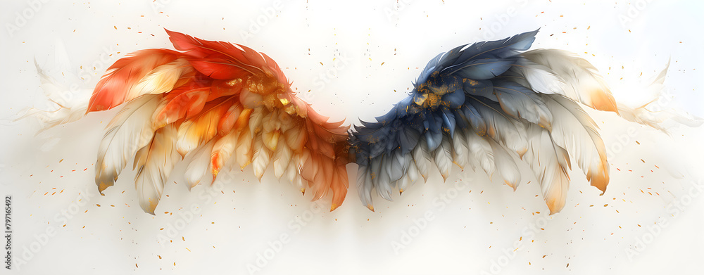 Angel wings, modern, colorful and arty interpretation of angel ...
