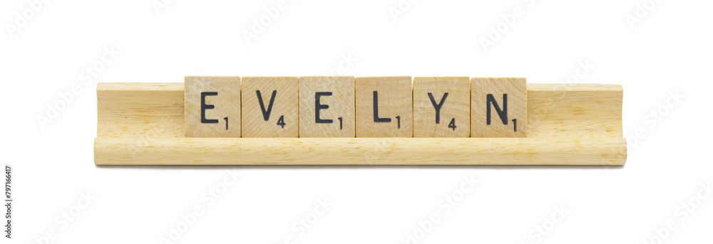 concept of popular newborn baby girl first name of EVELYN made with ...
