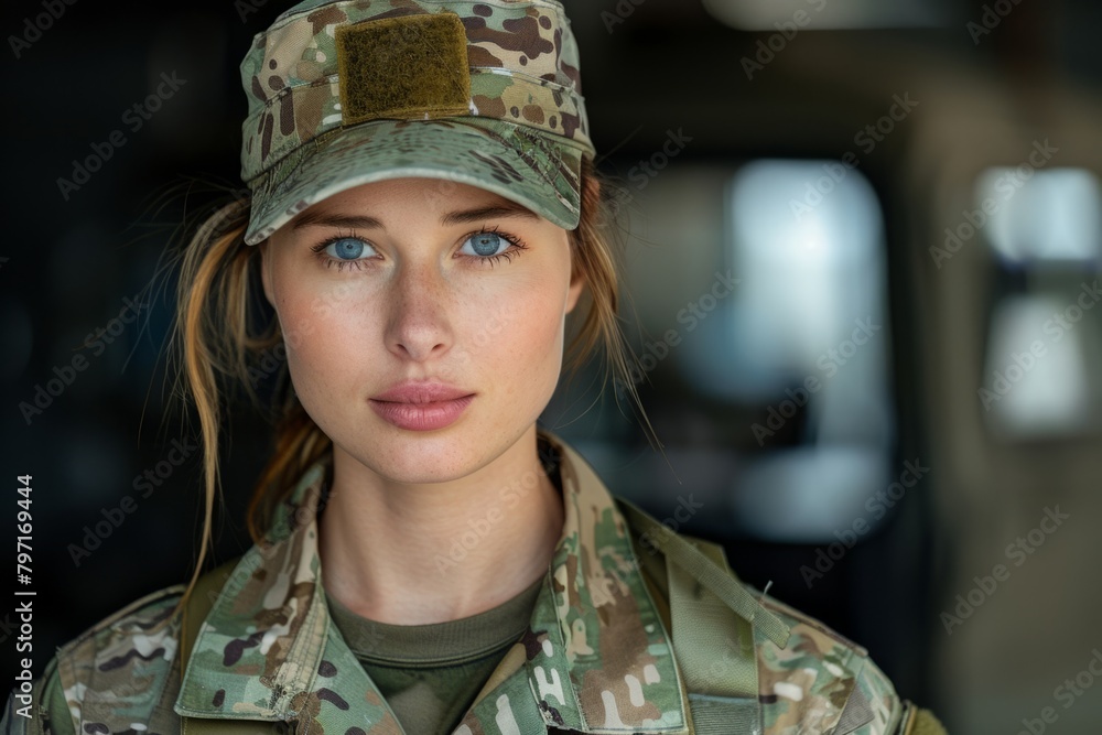 Woman serving in military army women soldier young conscription ...