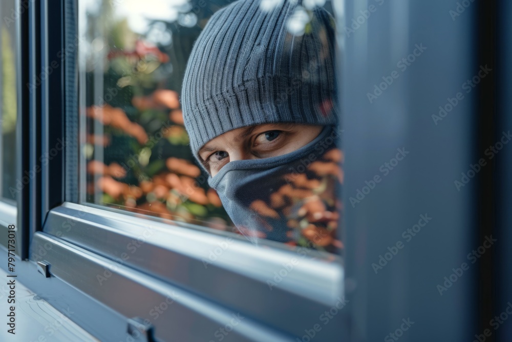 Burglar thief robbing house criminal activity robbery burglary mask crime scene stealing mugger ...