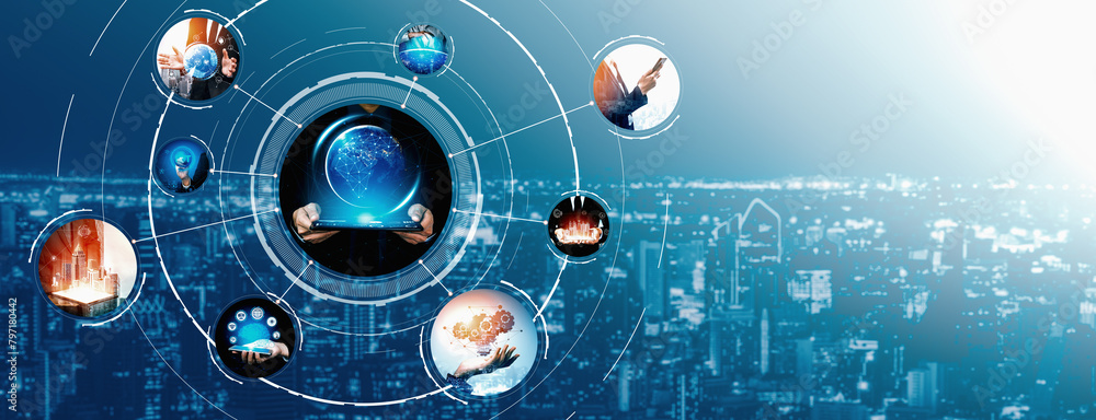 Communication technology , smart connection IOT and people network ...