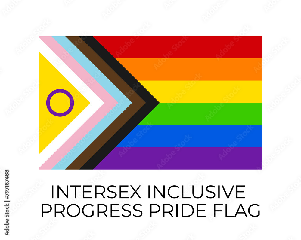 Intersex Inclusive Progress Pride Rainbow Flags. Symbol of LGBT ...