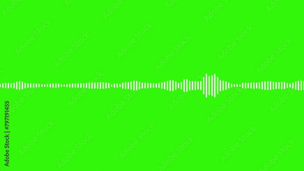 White and black audio visualization green screen, Audio waveform ...