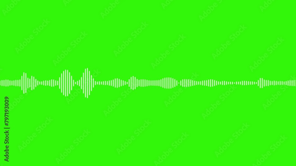 White and black audio visualization green screen, Audio waveform ...