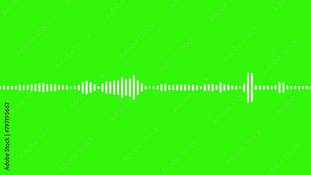 Abstract White on black sound waves background. White audio waveform ...