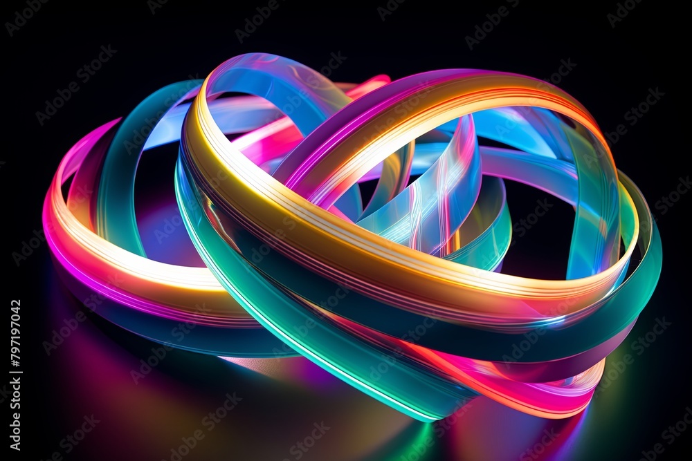 3D Neon Spectrum Ribbons: A Fusion of Technology and Creativity in ...