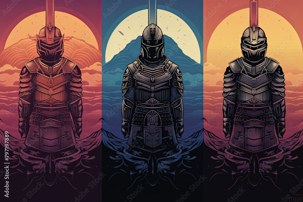 Samurai Armor Gradients: Ancient Warrior Vibes for Martial Arts Event ...
