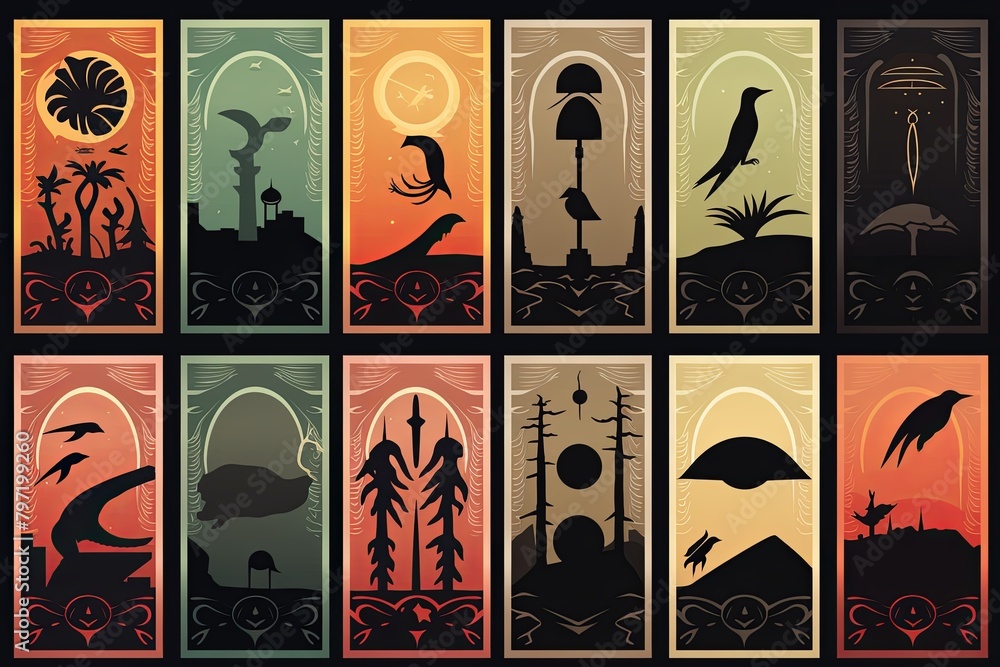 Cryptic Hieroglyphic Script Gradients Flashcards: History Education ...