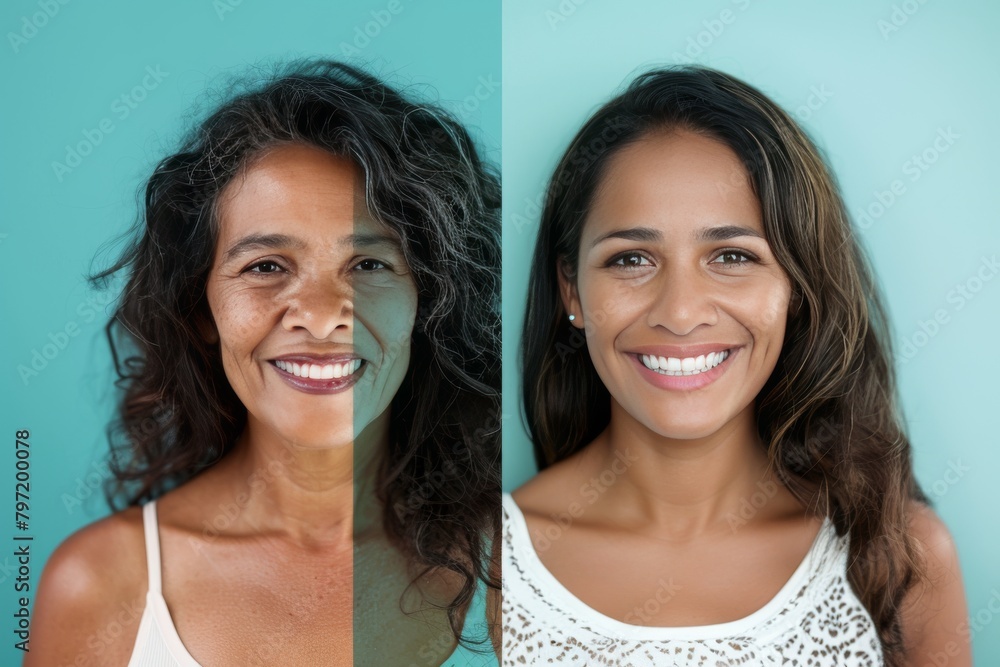 Lines through treatment and scalp health depicted in aging skin stage ...