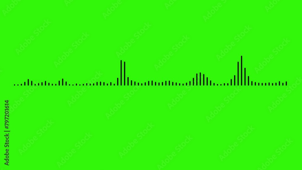 Vidéo Stock white audio frequency waveform spectrum. Abstract wave ...