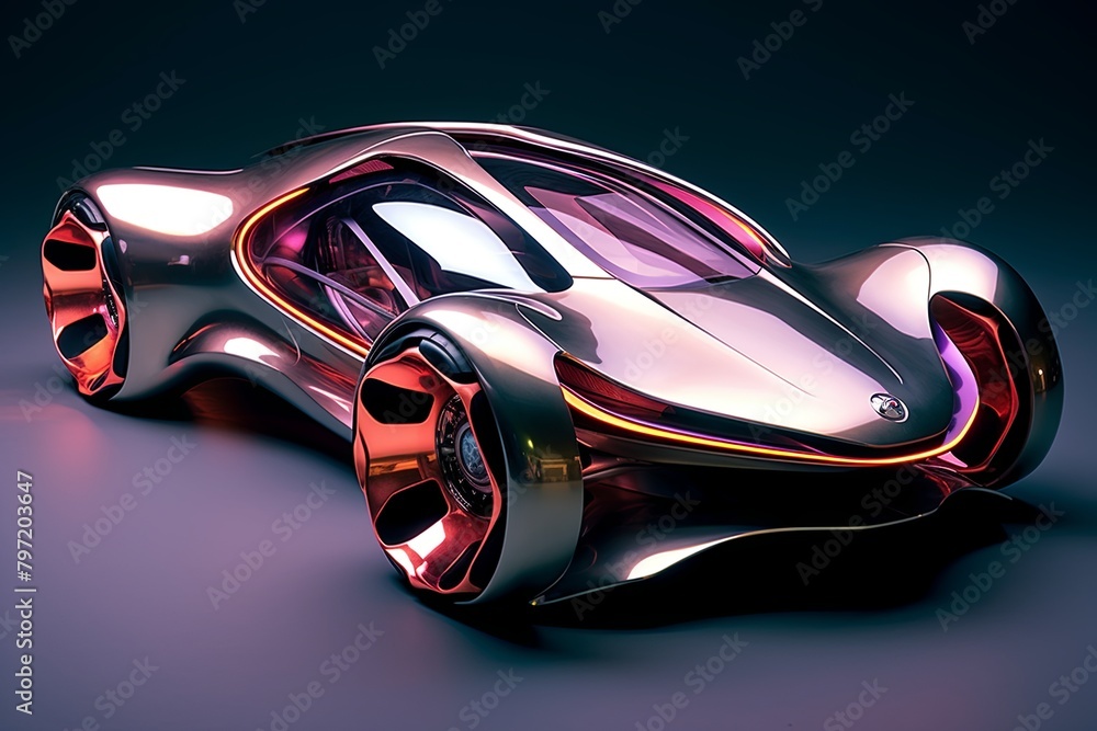Liquid Metal Mercury Gradients - Futuristic Car Design Concept Stock ...