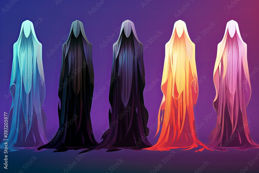 Phantom Ghostly Apparition Gradients: Gothic Fashion Designs in Eerie ...