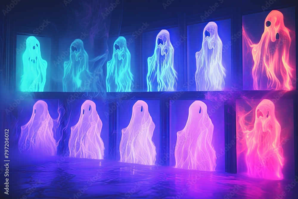 Phantom Ghostly Apparition Gradients: Haunting YouTube Thumbnails Stock ...